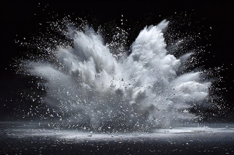 Featuring a Black Background Has a Very Large Splash of Spray Powder ...