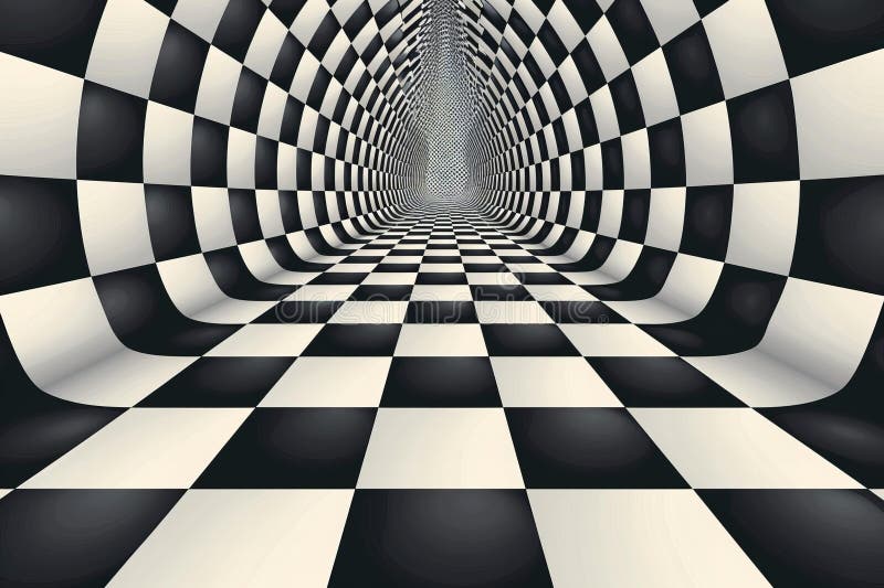 Featuring a Black and White Checkered Pattern Background, Illustration ...