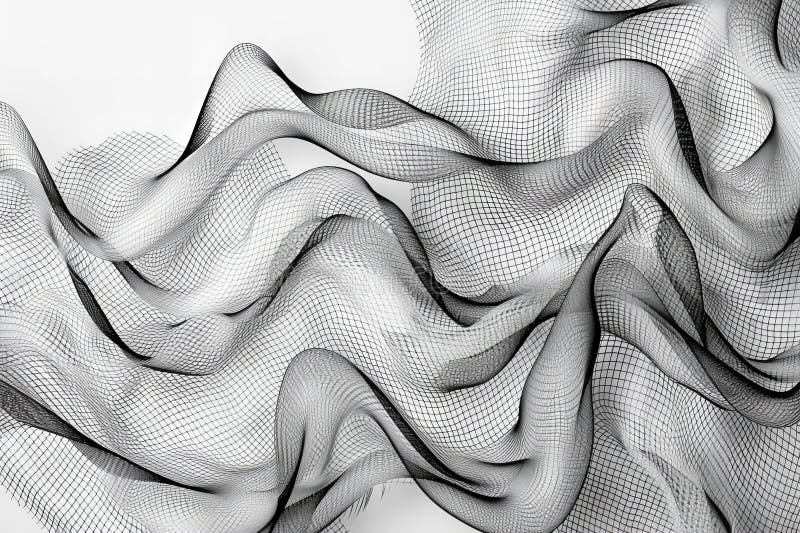 Featuring a Black and White Line Drawing of Fish Net Texture, on a ...