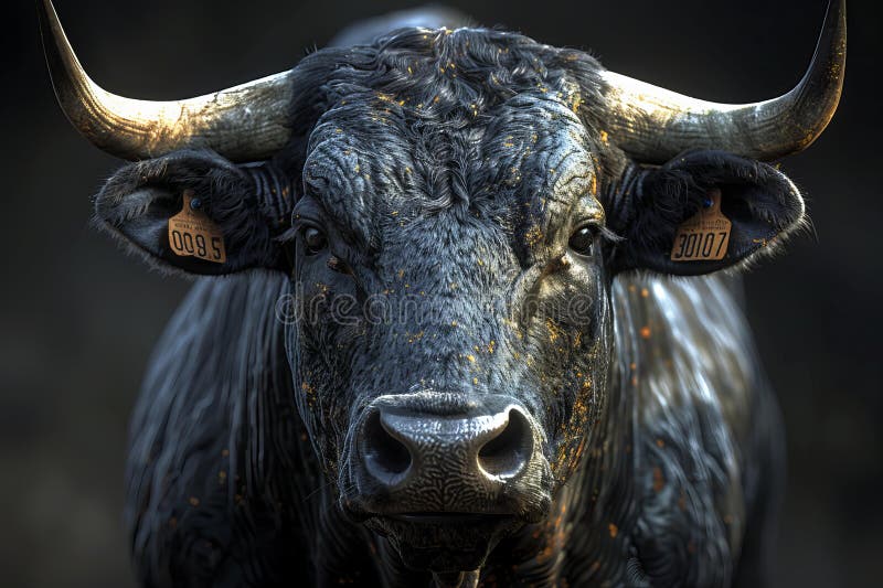 Featuring a Bull is Standing in the Dark, High Quality, High Resolution ...