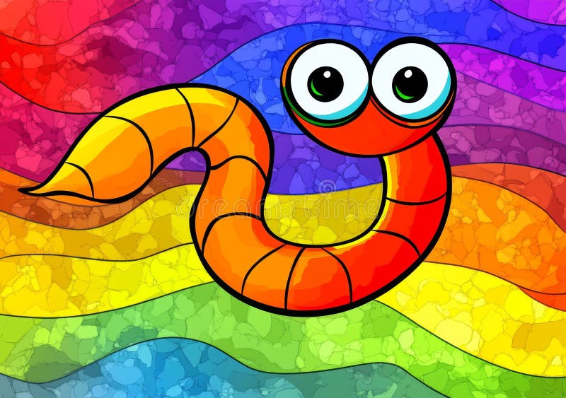 An Illustration Featuring a Cartoon Monster Leech with a Rainbow ...