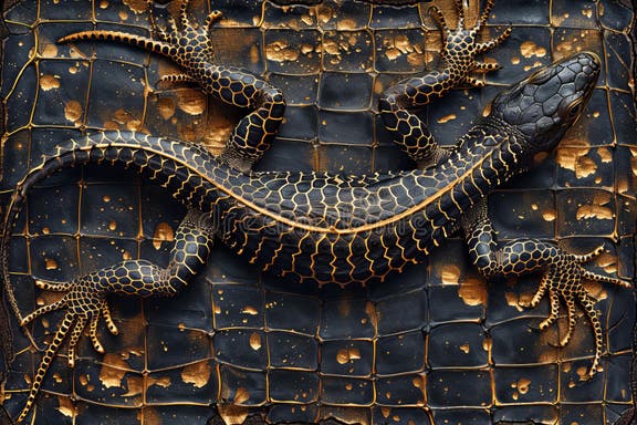 Featuring a Close Up of Black Lizard Skin, Pattern and Texture Stock Illustration - Illustration ...