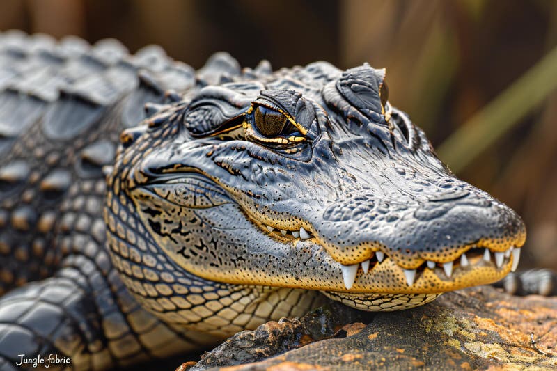 Featuring a Closeup of the Head and Jaw, Showing Its Sharp Teeth, of an ...