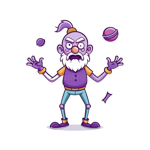 Creative Juggler Old Man stock illustration. Illustration of youth ...