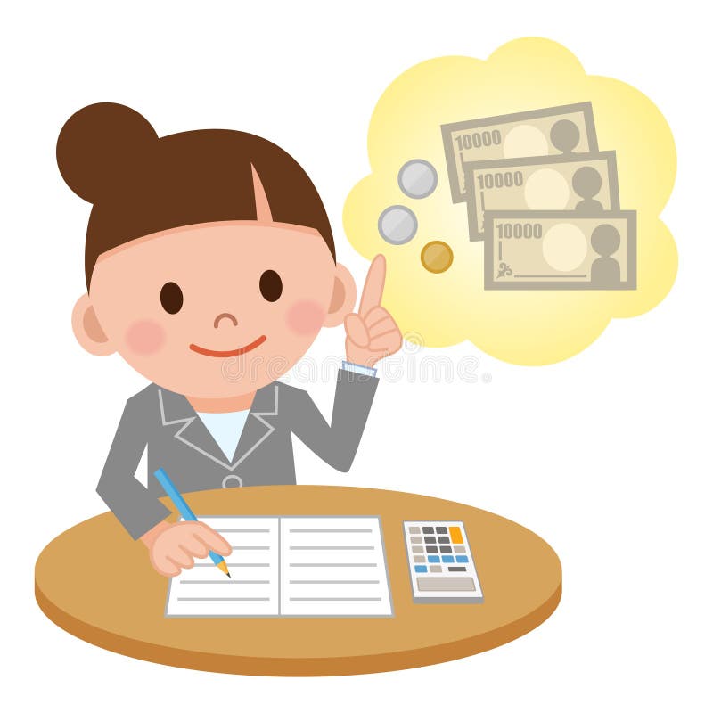 Illustration Featuring a Female Accountant Computing Stock Vector ...