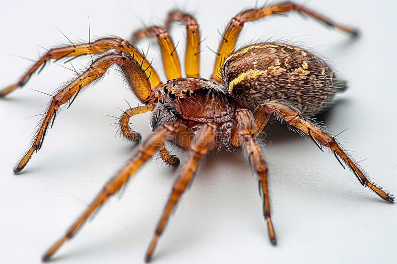 Featuring a Full Body Top View of House Spider on White Background ...