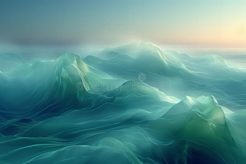 Featuring a Green Wave and Blue Gradient Background, High Quality, High Resolution Stock ...