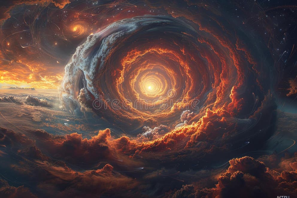 Featuring a Image of a Planet in Space with an Ocean of Clouds Stock ...