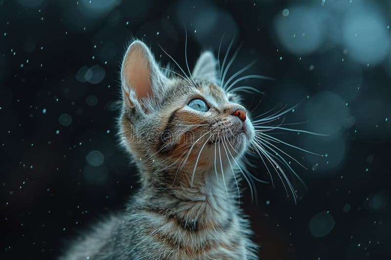 Featuring a Image of a Small Kitten Looking Up, High Quality, High ...