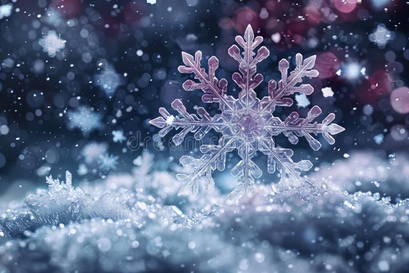 Featuring a Image of a Snowflake Shown in the Snow, High Quality, High ...