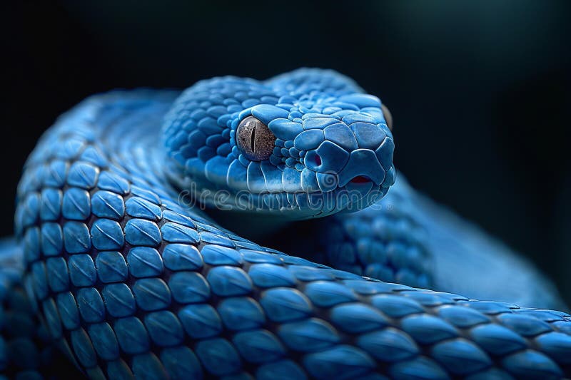 Featuring a Large Blue Snake in the Dark, High Quality, High Resolution ...