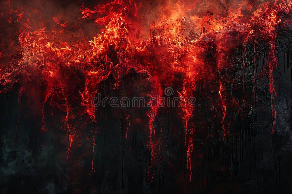 Featuring a Large Red Fire on a Black Background, High Quality, High ...
