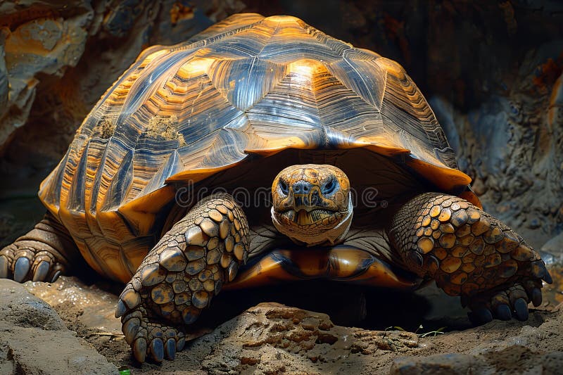 Featuring a Large Tortoise Sitting in an Enclosure, High Quality, High ...