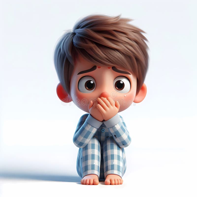 Anxious Young Man Showing Apprehension Stock Illustration ...