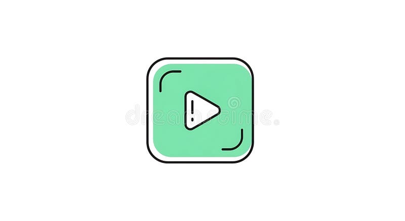 Minimalist Illustration: Play Button with Exclamation Point in Rounded ...