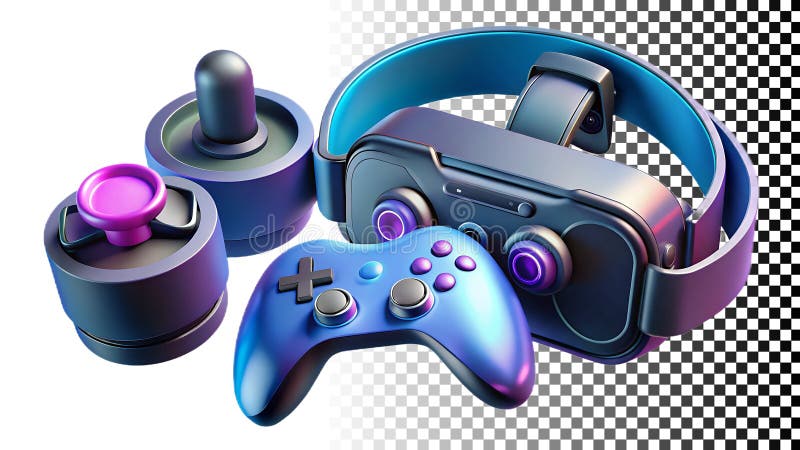 Gaming Headset and Controller, Modern Video Game Accessories Png ...