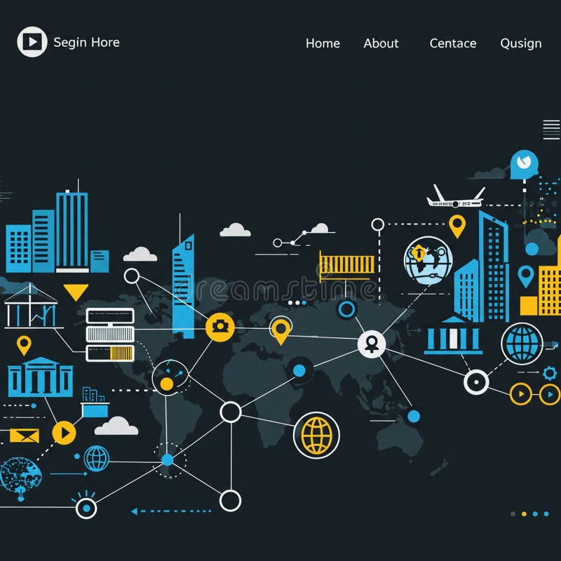 Illustration Featuring a Network of Interconnected Icons Symbolizing ...