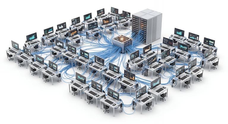 Connecting Workstations Stock Illustrations – 38 Connecting ...