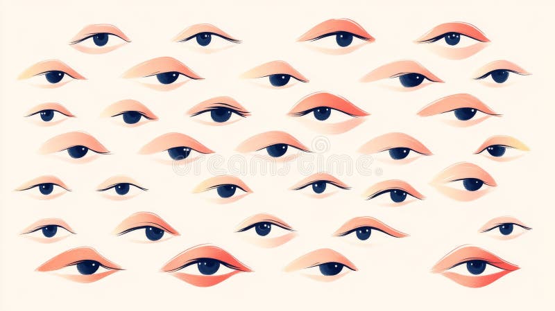 Many Watching Eyes Creating a Pattern on White Background Stock Photo ...