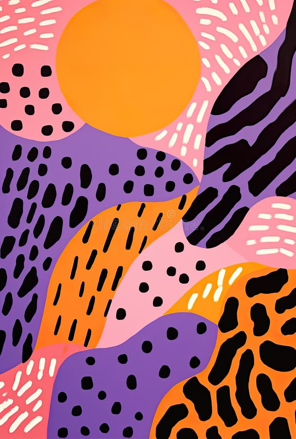 Illustration Featuring Organic Shapes Forming a Captivating Pattern ...