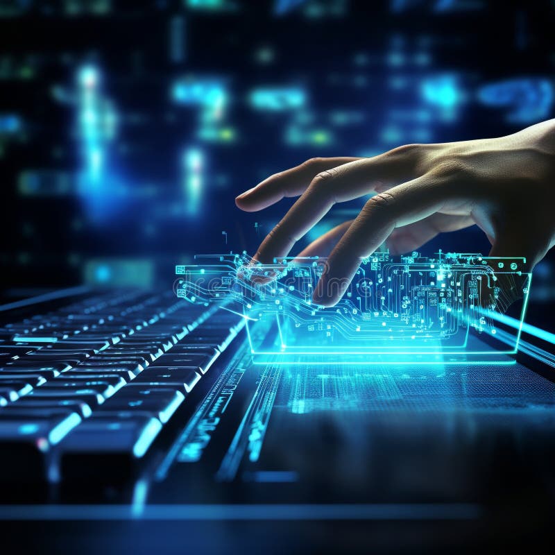 Robotic Hands Typing on a Virtual Holographic Keyboard - a Picture of ...