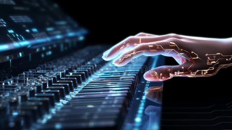 Robotic Hands Typing on a Virtual Holographic Keyboard - a Picture of ...