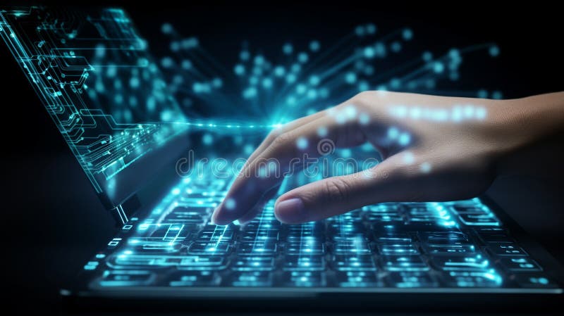 Robotic Hands Typing on a Virtual Holographic Keyboard - a Picture of ...