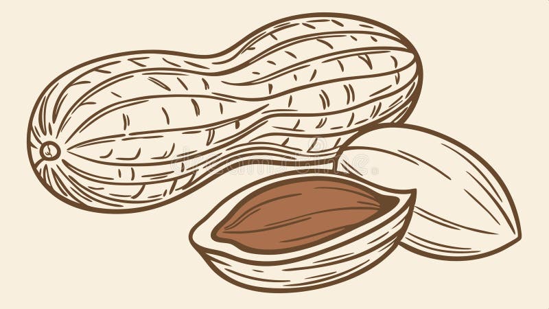 Stylized Peanuts Illustration, Food and Snack Graphic Vector Design ...