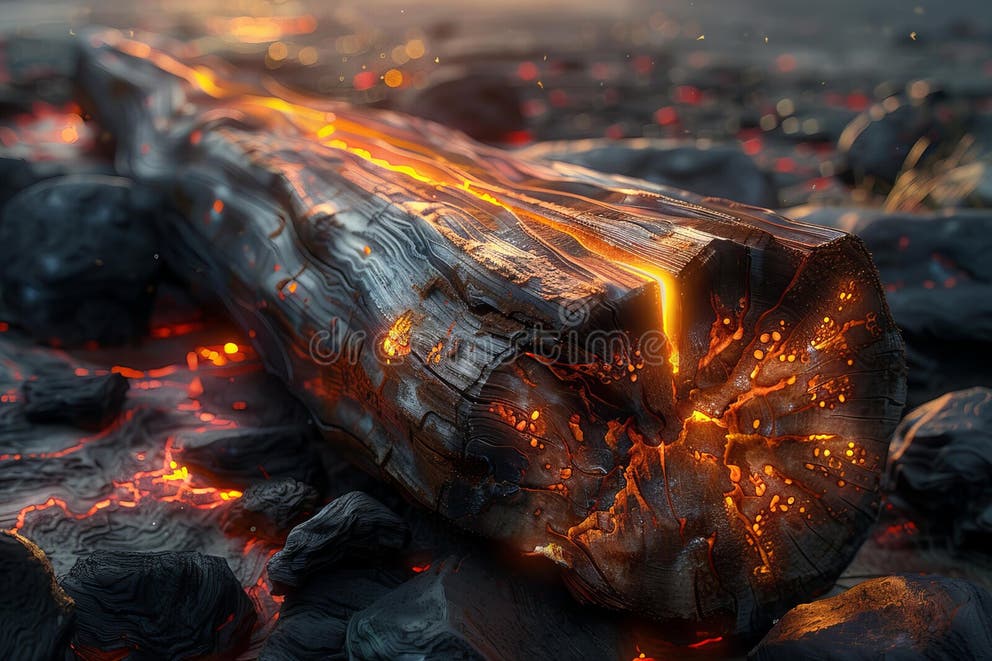 Featuring a Piece of Wood with Rust and Fire on it, High Quality, High ...