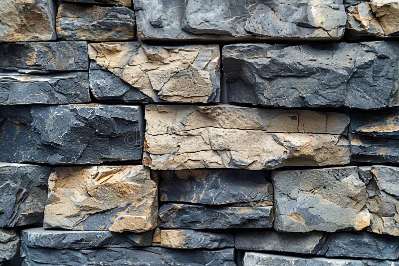 Featuring a Real Stone Wallpaper in Beige on Blue for Wall, High ...