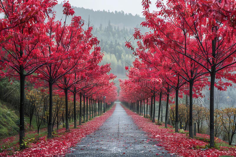 Featuring a Red Maple Trees in the Park, High Quality, High Resolution ...