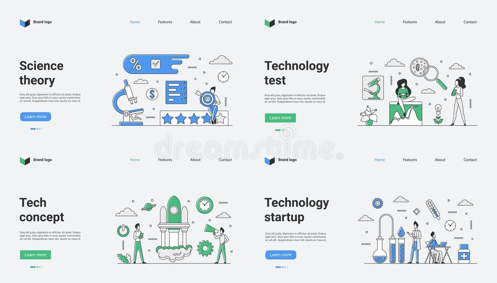 An Illustration Featuring a Science Theory, Technology Test, and a ...