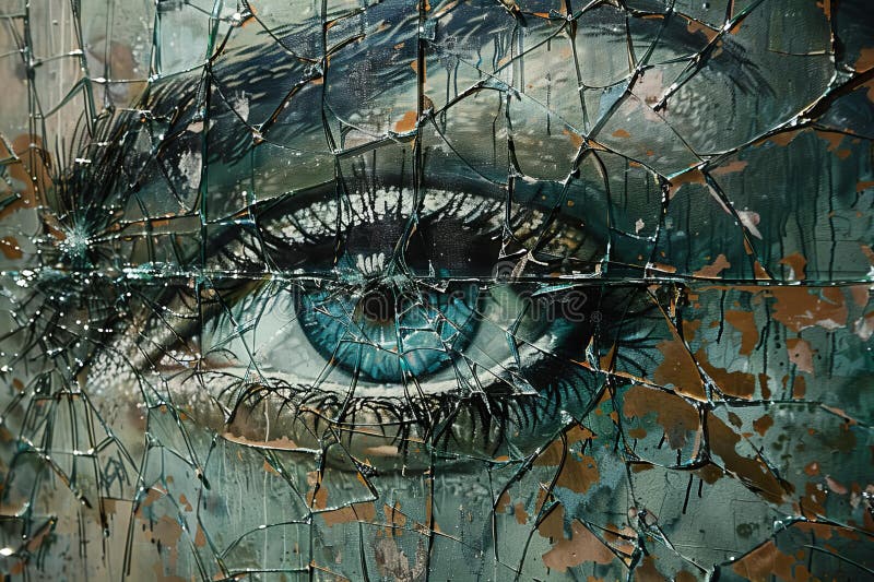 Featuring a Shattered Glass on the Wall Forms an Eye Symbol in a ...