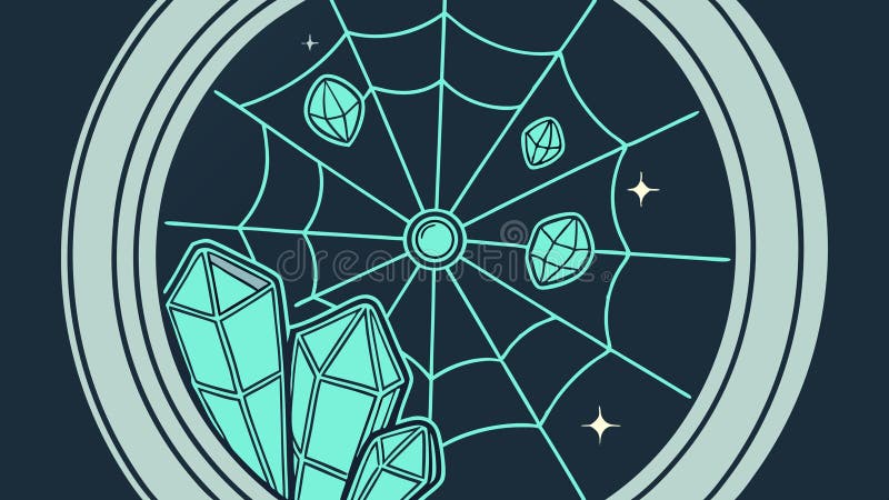 Spider Web Crystals Mysterious Nature Gothic Design Element Vector ...