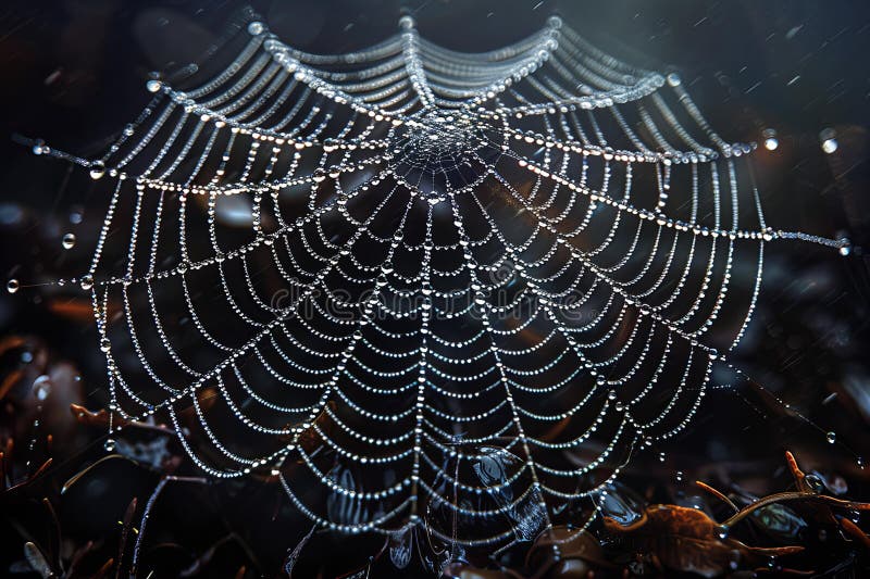 Featuring a Spider Web in Graphics on a Black Background with White ...
