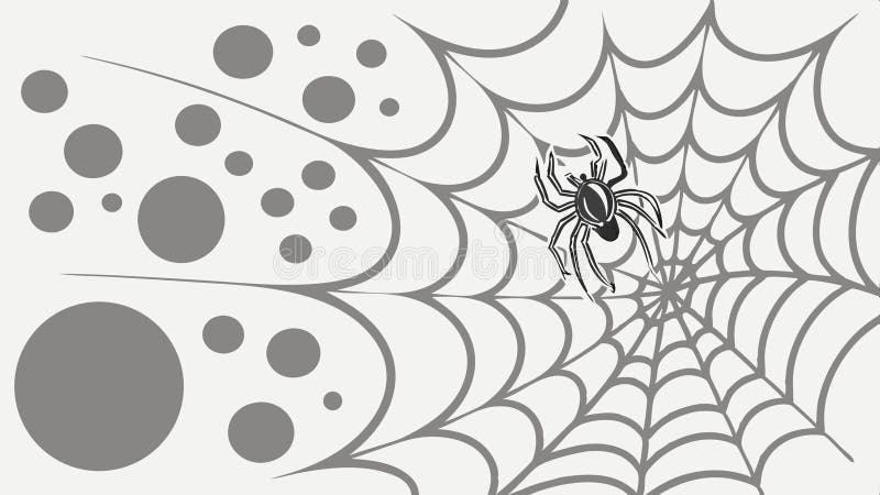 Spider Web with Spider and Dots Abstract Nature Pattern Vector Design ...