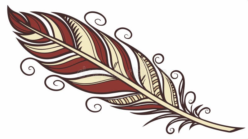 Illustration of a Stylized Feather with Pattern Vector Design ...