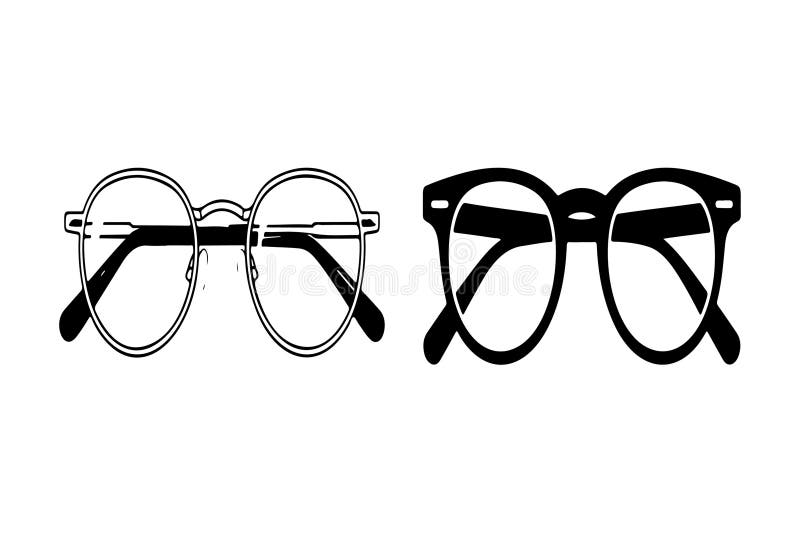 Round Glasses Silhouette Vector Illustrations Stock Illustration ...