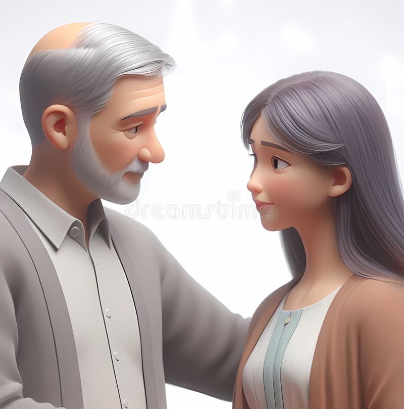 Father and Child in Close Embrace Stock Illustration - Illustration of ...