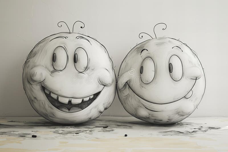 Featuring a Two Smile Faces with Different Expressions, High Quality ...