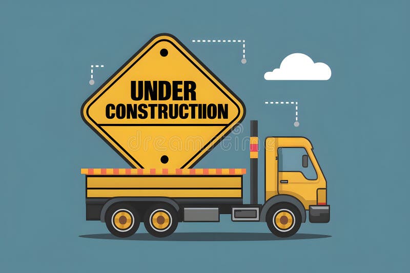 Illustration Featuring Under Construction Label Alongside Construction ...