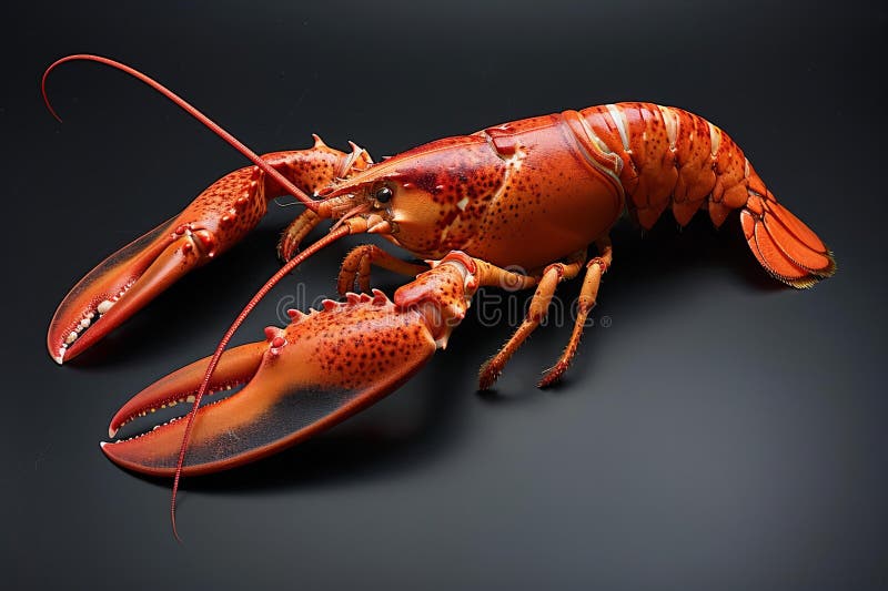 Featuring a Whole Red Lobster on Black Background, Studio Photography ...