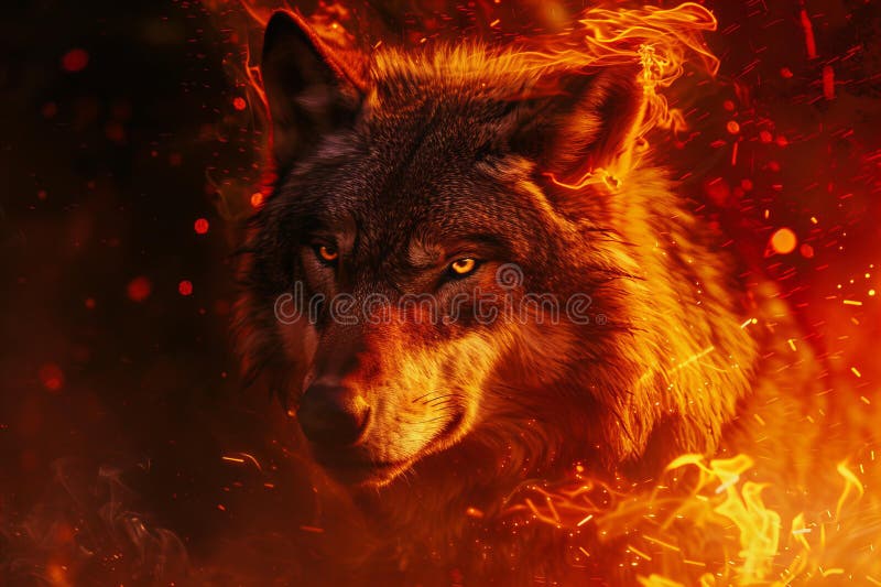 Featuring a Wolf Head with Some Fire on it, High Quality, High ...