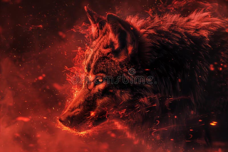 Featuring a Wolf Head with Some Fire on it, High Quality, High ...