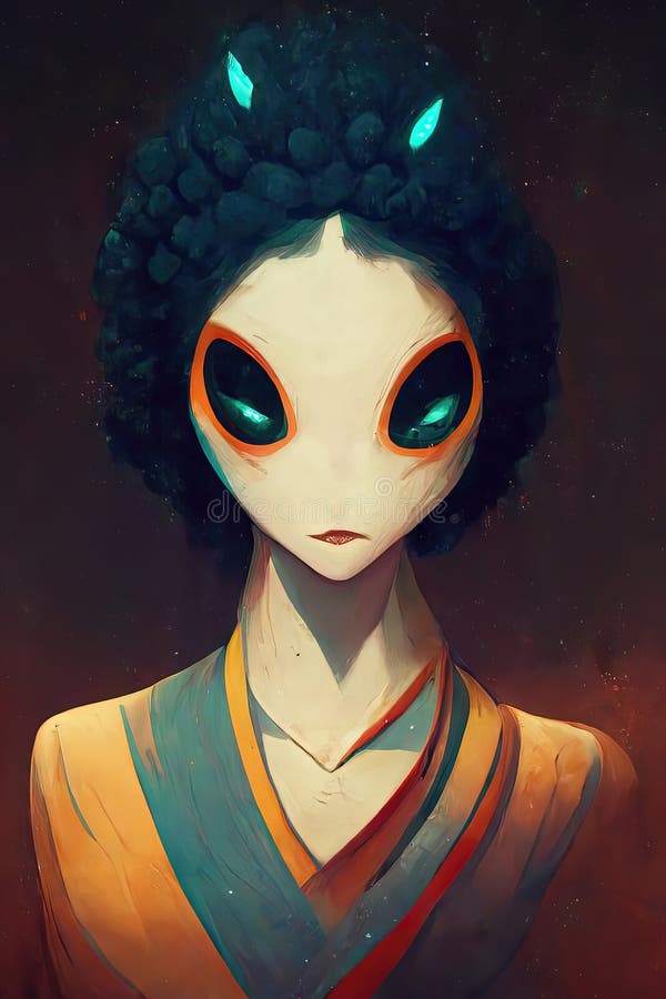 Female Alien Creature, Outer Space Martian Stock Illustration ...