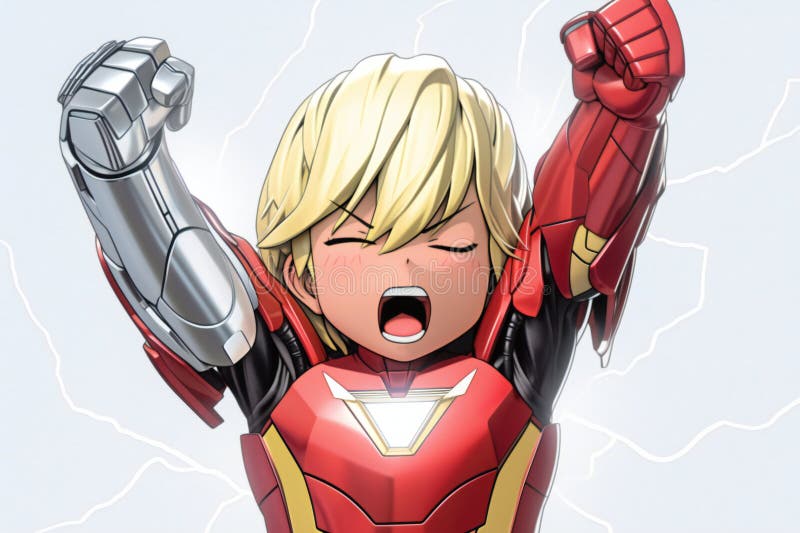 A Female Robot with an Expression of Shock and Fear on Her Face Stock ...