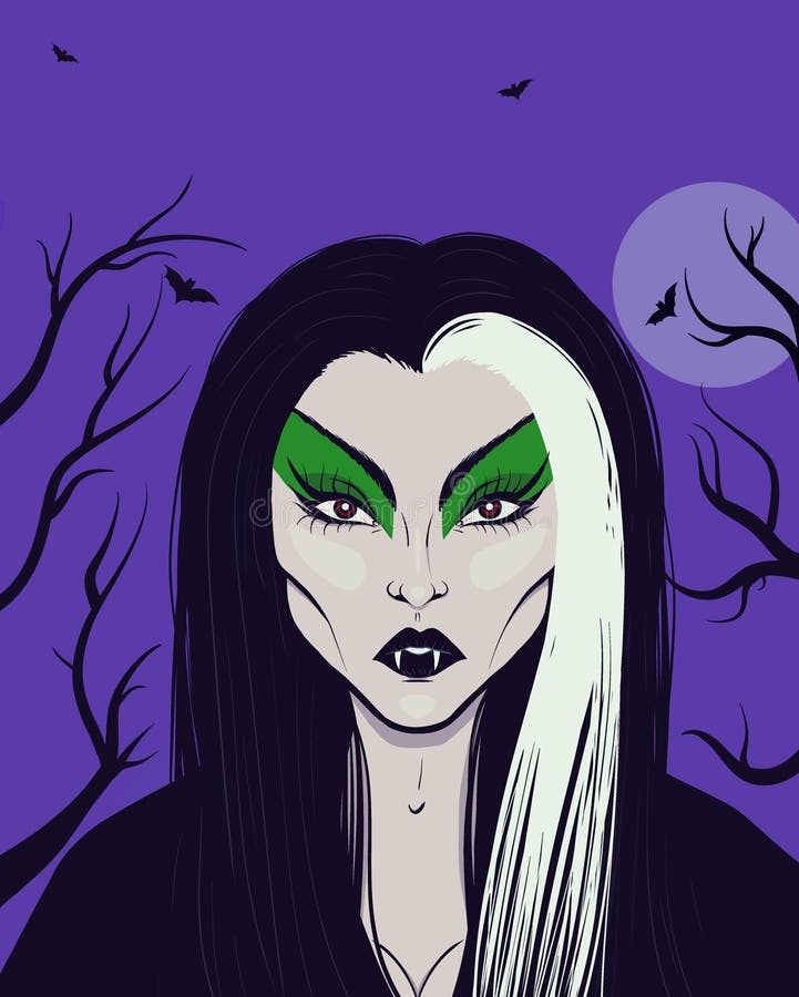 Illustration of Female Vampire at Night Stock Illustration ...