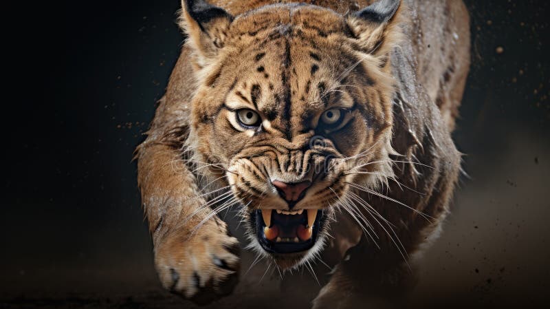 A Puma Moving Forward and Attacking with Claws Stock Illustration ...