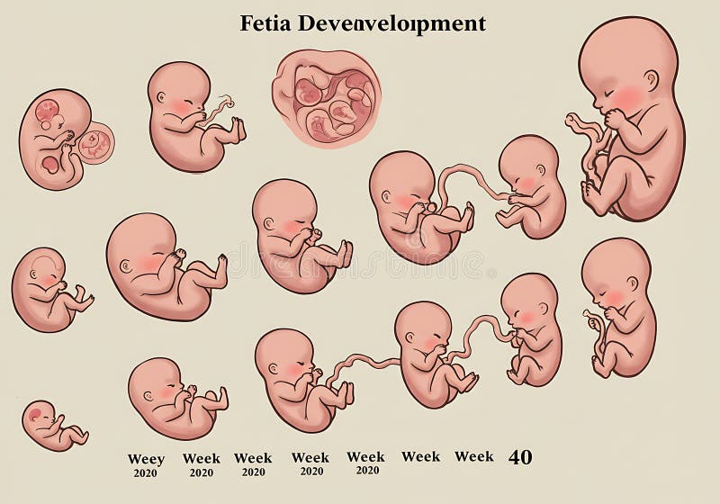 Illustration of Fetal Development Stages Stock Illustration ...