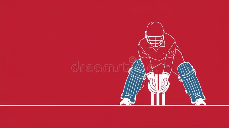 Illustration of Fielder or Wicket Keeper Playing Cricket Match. Fielder ...